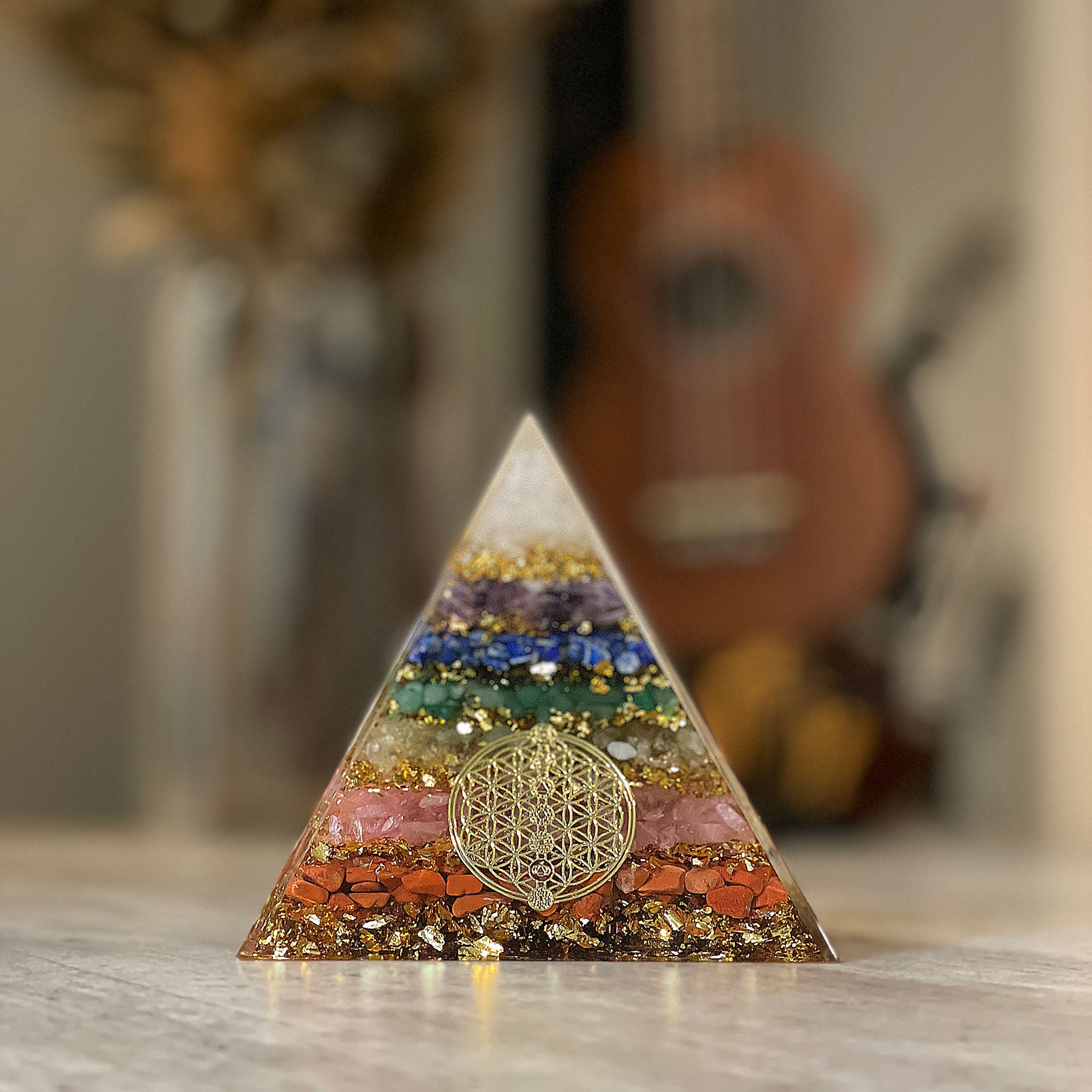 Orgonite Pyramid - 7 Chakra (Large) - Mi Chakra