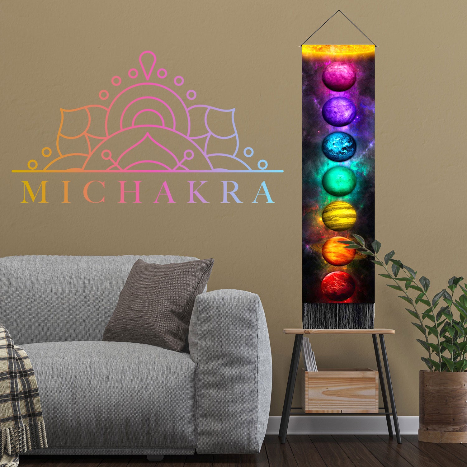 Wall Hanging Tapestry (7 Chakra -Style 1) - Mi Chakra