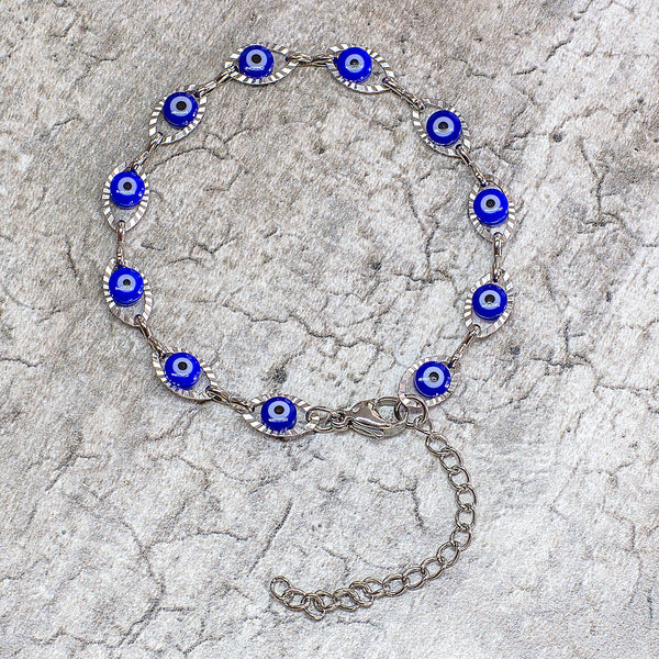 Evil Eye Link Bracelet - Blue - Mi Chakra