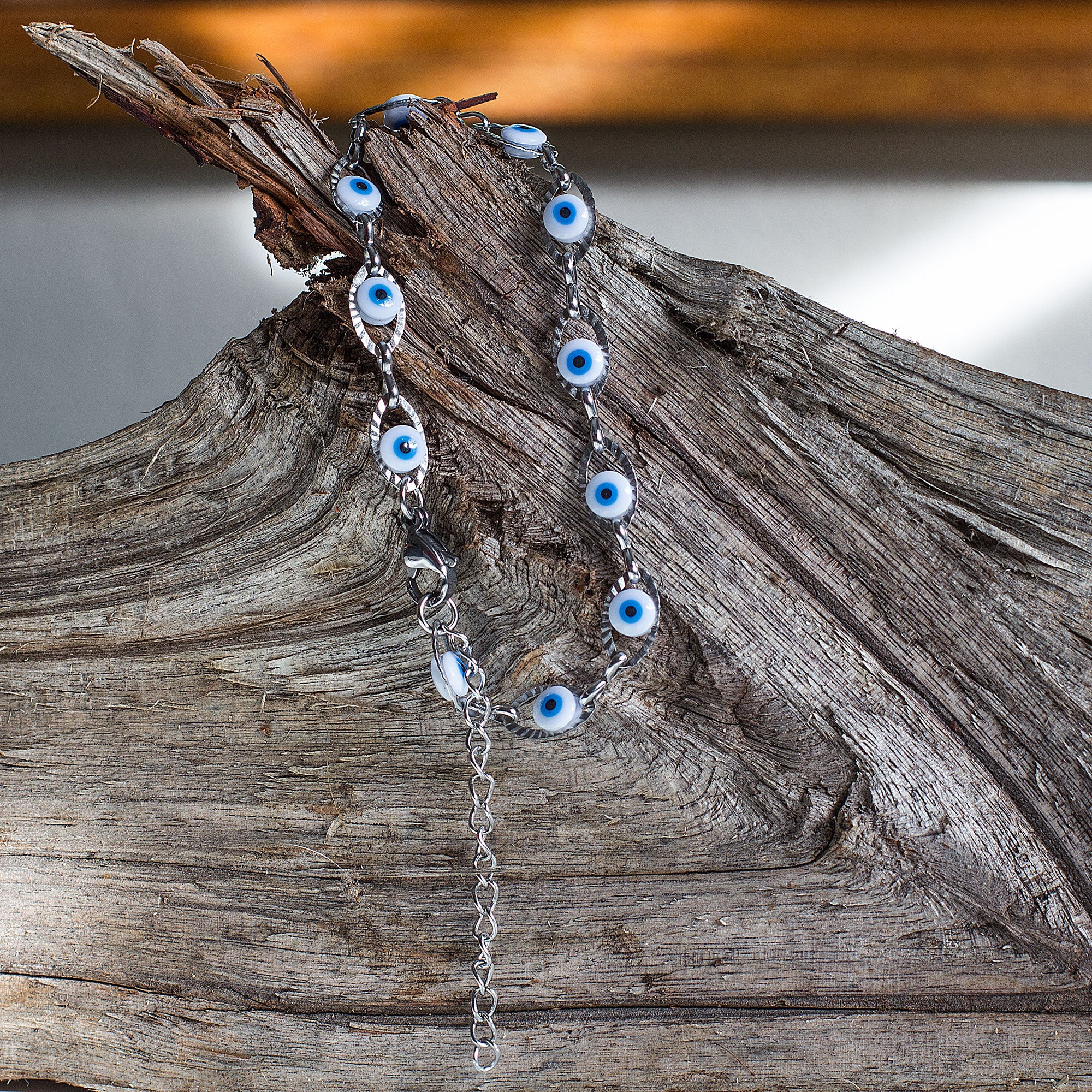 Evil Eye Link Bracelet - Light Blue - Mi Chakra