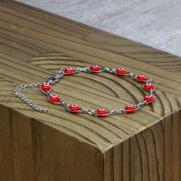 Evil Eye Link Bracelet - Red - Mi Chakra