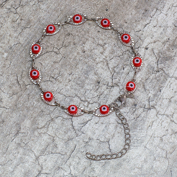 Evil Eye Link Bracelet - Red - Mi Chakra