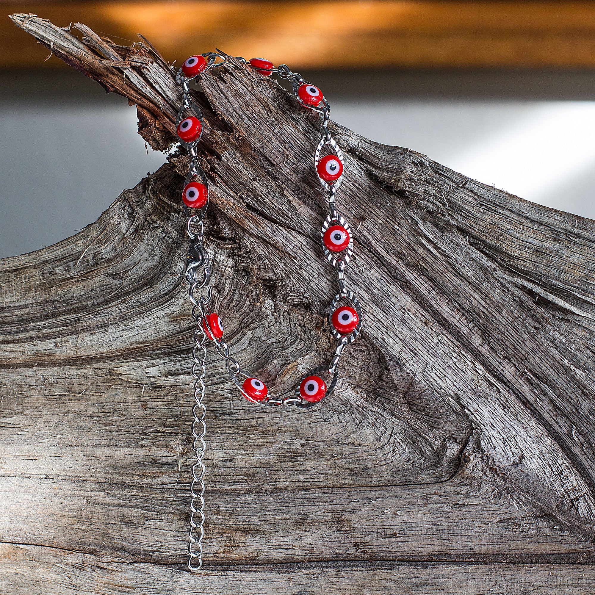 Evil Eye Link Bracelet - Red - Mi Chakra