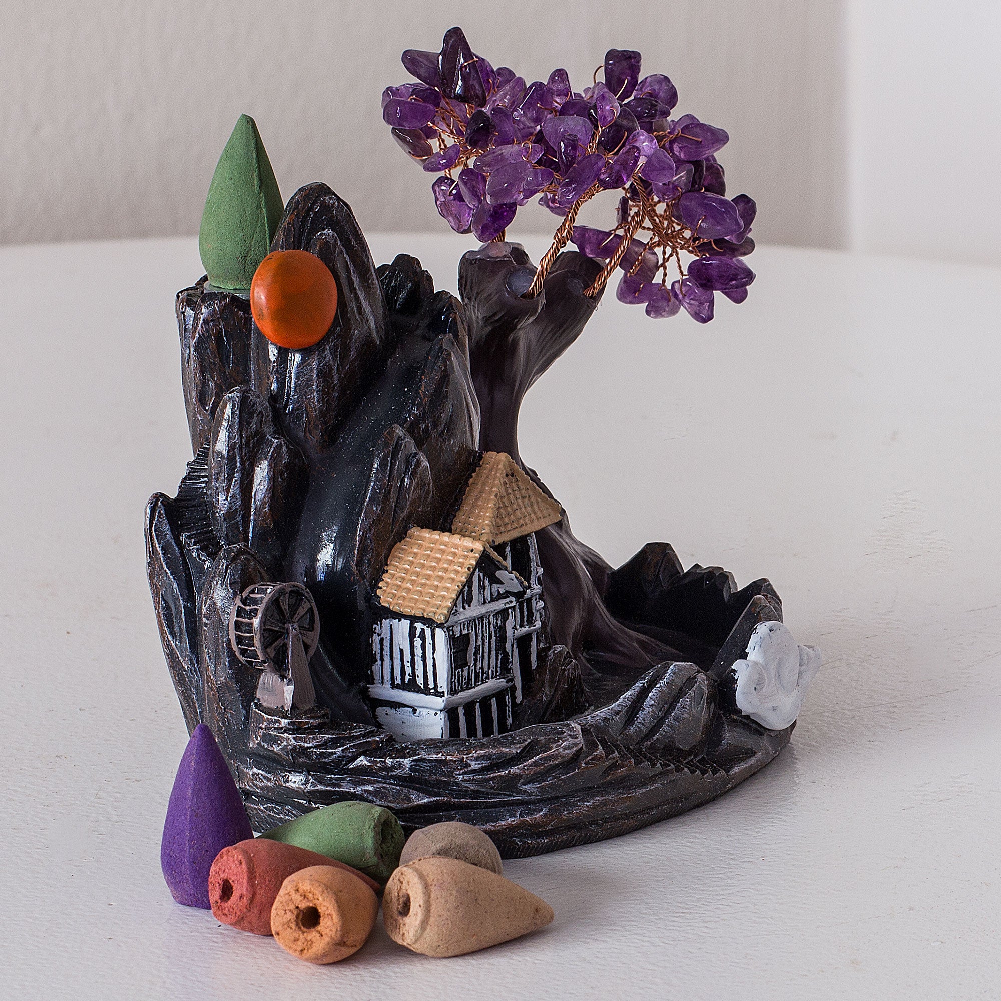 Crystal Backflow Burner - Amethyst - Mi Chakra