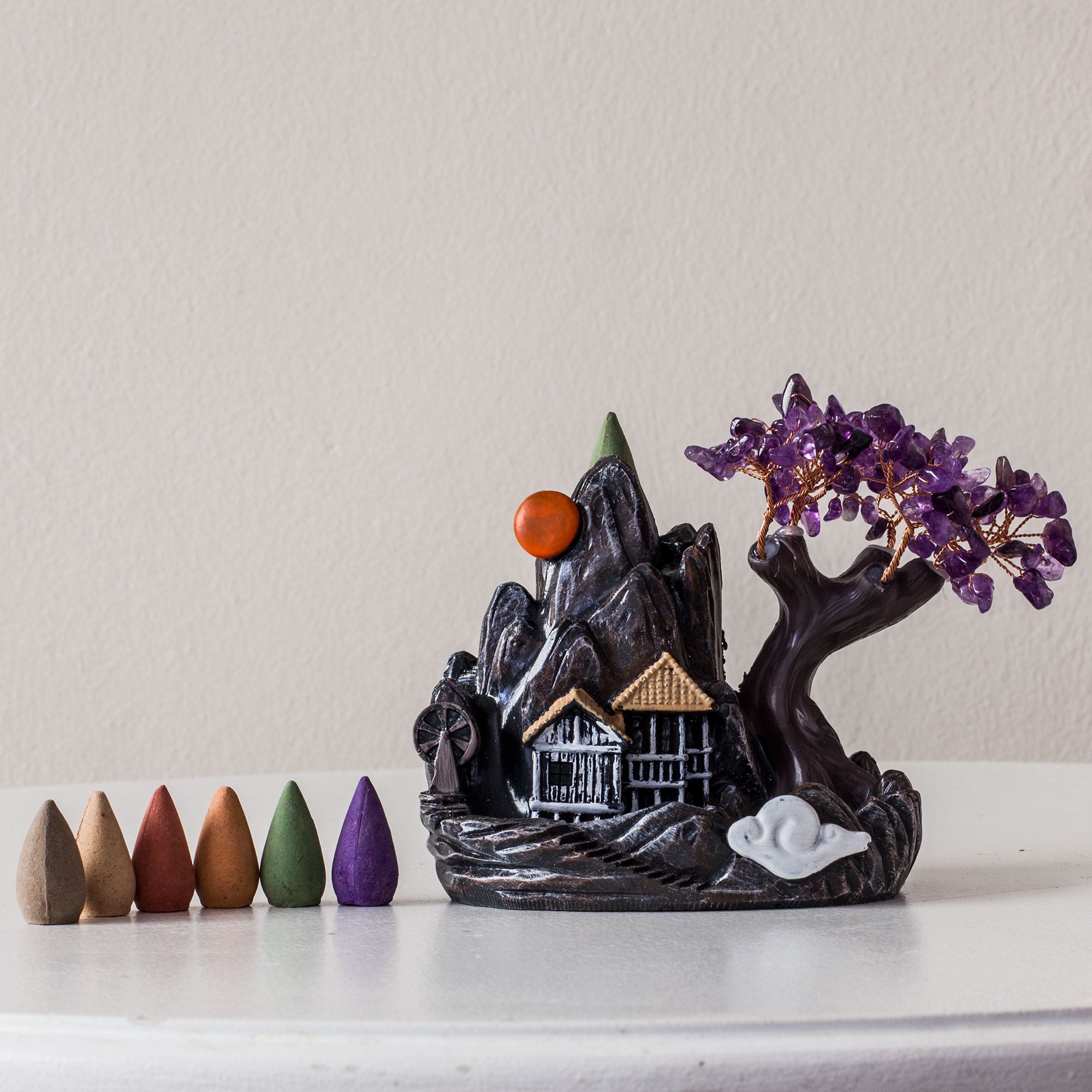 Crystal Backflow Burner - Amethyst - Mi Chakra