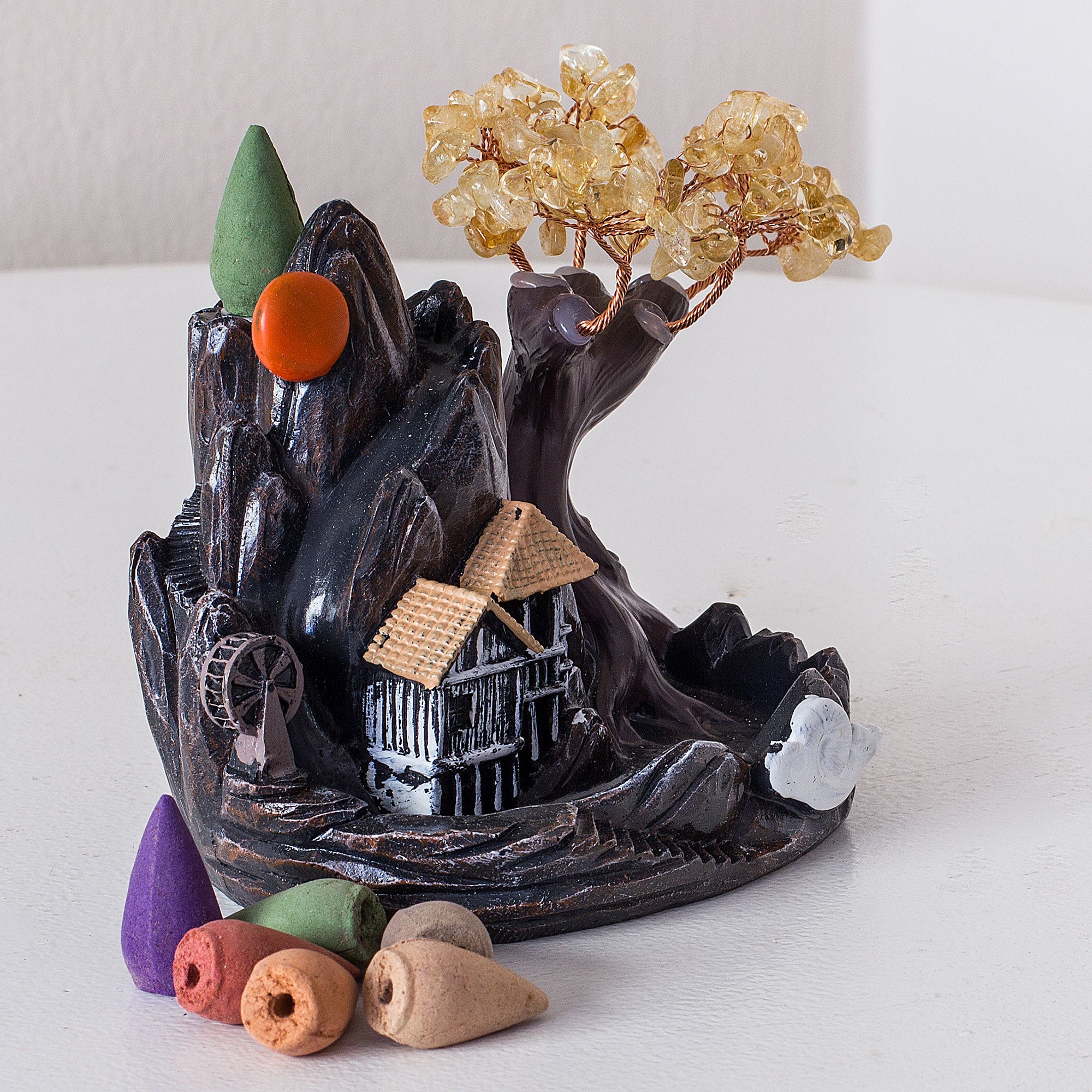 Crystal Backflow Burner - Citrine - Mi Chakra