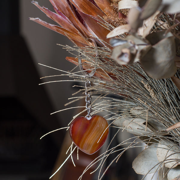 Heart Keyring - Carnelian - Mi Chakra