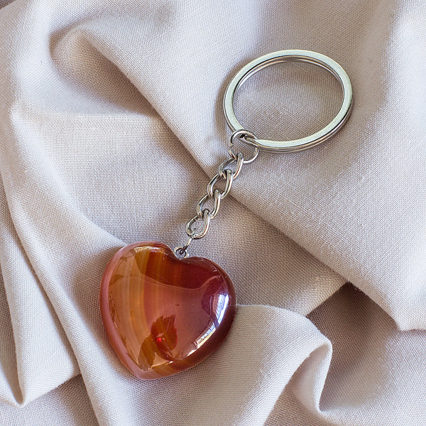 Heart Keyring - Carnelian - Mi Chakra