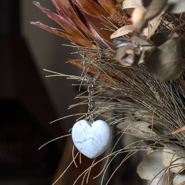 Heart Keyring - Howlite - Mi Chakra