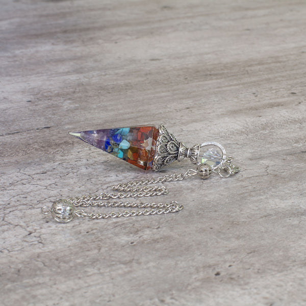 Pendulum - 7 Ckakra - Resin - Mi Chakra