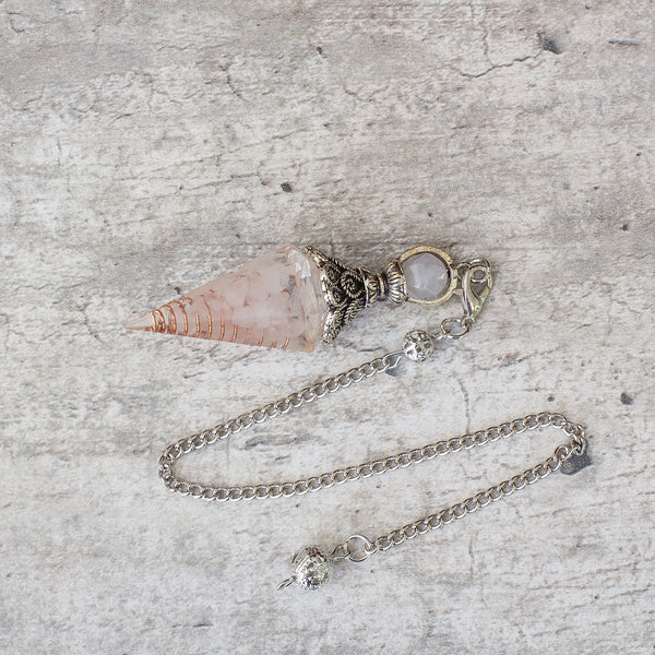 Pendulum - Rose Quartz - Resin - Mi Chakra