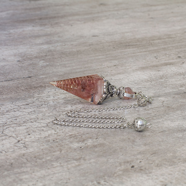 Pendulum - Strawberry Quartz - Resin - Mi Chakra