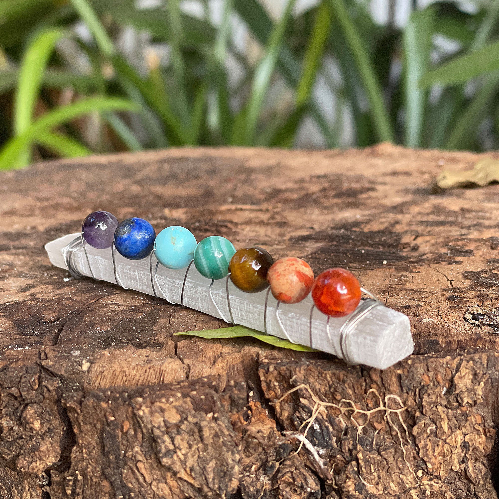 Selenite - 7 Chakra Charging Stick - Mi Chakra